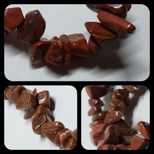 Jewelry | Two Gold Red Sandstone Bracelets | Poshmark